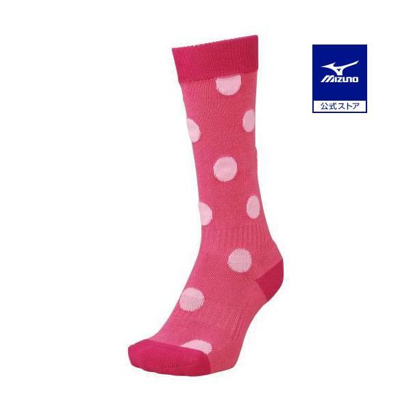 あたたかく、かわいらしいドット柄ガールズロングソックス。