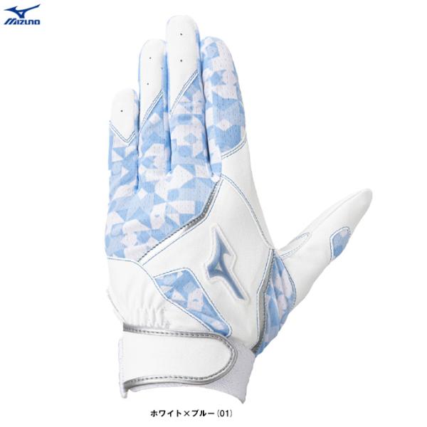■品番1EJEA575■商品説明暑い夏をcoolに！接触冷感機能ニット採用バッティンググラブ。■素材平側：合成皮革甲側：合成皮革、合成繊維■カラーホワイト×ブルー(01)■サイズS(22〜23cm)M(24〜25cm)L(26〜27cm)手...