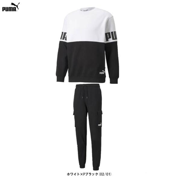 ■品番846102/846105■商品説明ＰＵＭＡ　ＰＯＷＥＲコレクションのカラーブロッククルースウェットの上下セットです。肌触りが柔らかい裏起毛素材を使用しています。メリハリのあるカラーブロックと両袖のＰＵＭＡワードマークがデザインアクセ...