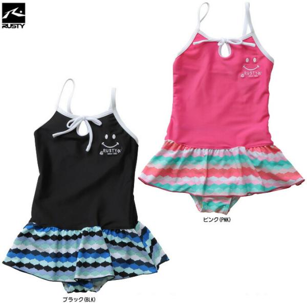 ■品番966691■商品説明ラスティのガールズ 水着です。■素材サンスクリーンハイゲージニット（ポリエステル100%）■カラーブラック(BLK)ピンク(PNK)■サイズ100/110/120/130■当商品は地肌に直接身に着けるタイプの商品...