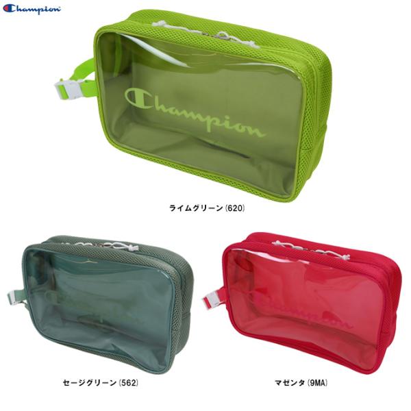 ■品番C3-YB722B■商品説明軽量なエアーメッシュ素材のシューズバッグです。持ち手のバックルを使い、他のスポーツバッグなどに装着することも可能です。正面にChampion(チャンピオン)ロゴのプリント入り。■素材ポリエステル100％■カ...