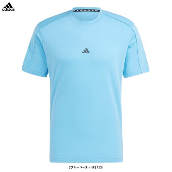 ■品番IJN30■商品説明目の前のことへの集中を促し身体をリラックスさせてくれる、ソフトなコットン混紡生地のヨガTシャツ。AEROREADYテクノロジーがドライで快適な着心地をキープ。・スリムフィット・クルーネック・AEROREADY・裾に...