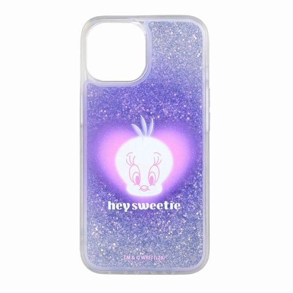 対応機種：iPhone 15 / 14 / 13カラー／キャラ：トゥイーティー_2キラキララメが流れるグリッターケースシーンが蘇るような立体感LOONEY TUNES and all related characters and eleme...