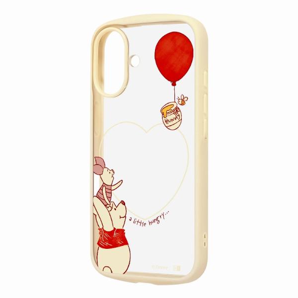 対応機種：iPhone 16(P46)カラー／キャラ：プーとピグレット_お腹がすいたフィット感にも優れたキャラクターデザインケースフチが高く、カメラをしっかり守る? DISNEYBased on the“Winnie the Pooh“wo...