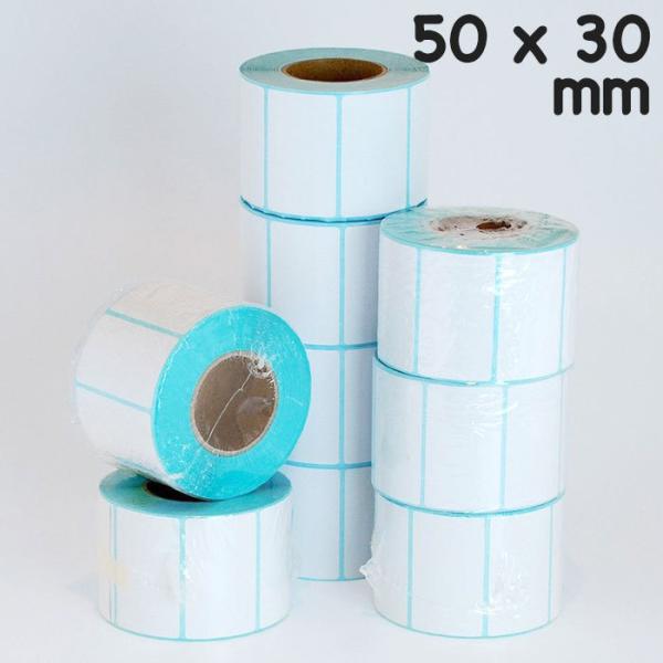 RDロール（感熱紙）サイズ幅50mm×長さ30mm800枚×9ロール=7,200枚(ロール外径 約80mm)プレカット紙ラベル9本パック正規品JAN：4969121002828※お届け先が法人様等の場合、住所欄に社名等もご記入お願い致します。