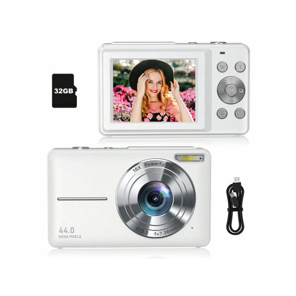 バッテリーを含む:分解能:1080P, 720P, 480Pカラー:ホワイト接続方法:データケーブル用途:家庭用光学ズーム:固定焦点センサータイプ:CMOSスクリーンサイズ:2.1~3インチデジタルズーム:16Xセンサーサイズ:1/4"有効...