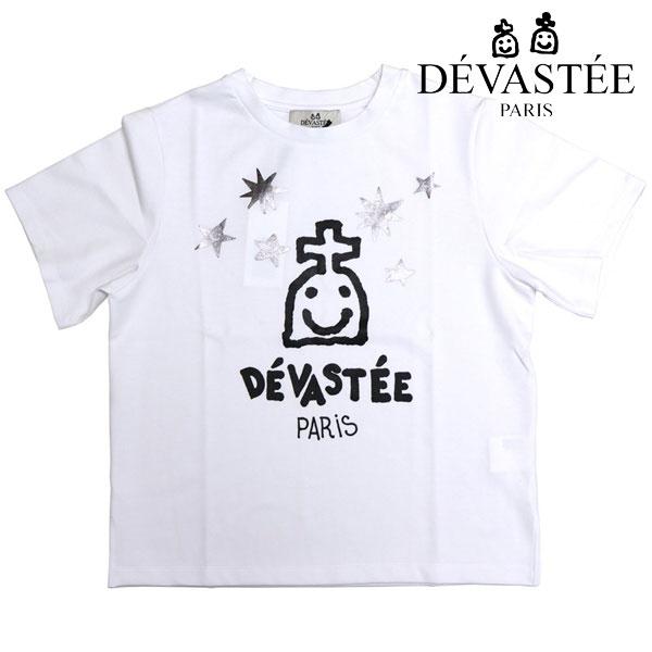 送料無料♪ フランスブランド 新品 DEVASTEE Tシャツ あすつく 人気 シリーズ名:-タイプ:ロゴTカラー:ホワイト素材:コットン45%、ポリエステル45%、スパン10%サイズ:38(日本サイズM程度)サイズ詳細：着丈：約54cm、...