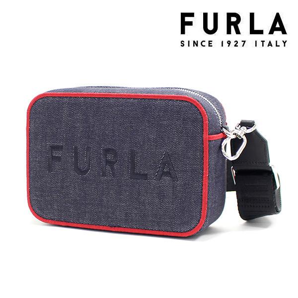新品 プレゼントにも最適 ギフト フルラ ショルダーバッグ カメラバッグ 人気素材:デニム / TESSUTO DENIM RICAMO LOGO FURLA NASTRO LOGATOカラー:BLU+RUBY+NERO　デニムサイズ（高さ...