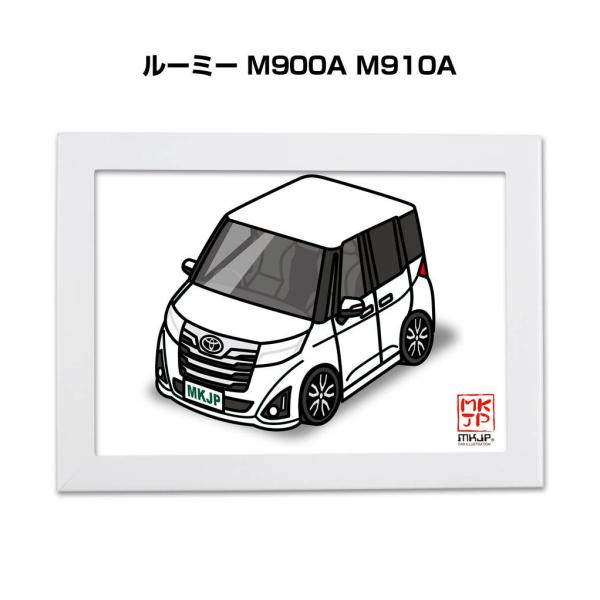サイズ：イラスト寸法：210mm×148mm フレーム寸法：242mm×180mm　材質：イラスト：半光沢紙　フレーム：木製（木端材）20mm幅　透明板：PETシート（0.4mm厚）　裏板・スタンド：MDF　付属品：吊りヒモ　特徴：好きな車...