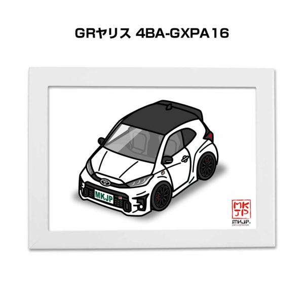 サイズ：イラスト寸法：210mm×148mm フレーム寸法：242mm×180mm　材質：イラスト：半光沢紙　フレーム：木製（木端材）20mm幅　透明板：PETシート（0.4mm厚）　裏板・スタンド：MDF　付属品：吊りヒモ　特徴：好きな車...