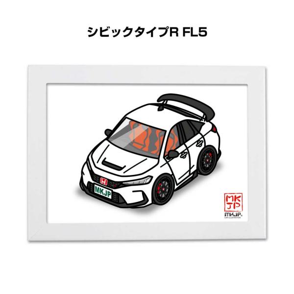 サイズ：イラスト寸法：210mm×148mm フレーム寸法：242mm×180mm　材質：イラスト：半光沢紙　フレーム：木製（木端材）20mm幅　透明板：PETシート（0.4mm厚）　裏板・スタンド：MDF　付属品：吊りヒモ　特徴：好きな車...