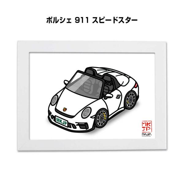 サイズ：イラスト寸法：210mm×148mm フレーム寸法：242mm×180mm　材質：イラスト：半光沢紙　フレーム：木製（木端材）20mm幅　透明板：PETシート（0.4mm厚）　裏板・スタンド：MDF　付属品：吊りヒモ　特徴：好きな車...
