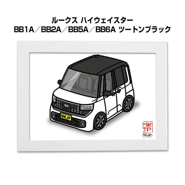 サイズ：イラスト寸法：210mm×148mm フレーム寸法：242mm×180mm　材質：イラスト：半光沢紙　フレーム：木製（木端材）20mm幅　透明板：PETシート（0.4mm厚）　裏板・スタンド：MDF　付属品：吊りヒモ　特徴：好きな車...