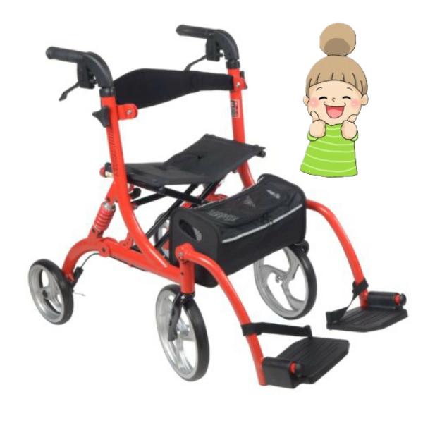 ●介助車としても使える歩行車です。●歩行車で外出中に急な体調不良で動けなくなった際は簡易的な介助車として使用することができます（介助者の方がいることが必須です。）●従来品よりもコンパクトに折りたたむことができます。※【使用上の注意】・休息シ...