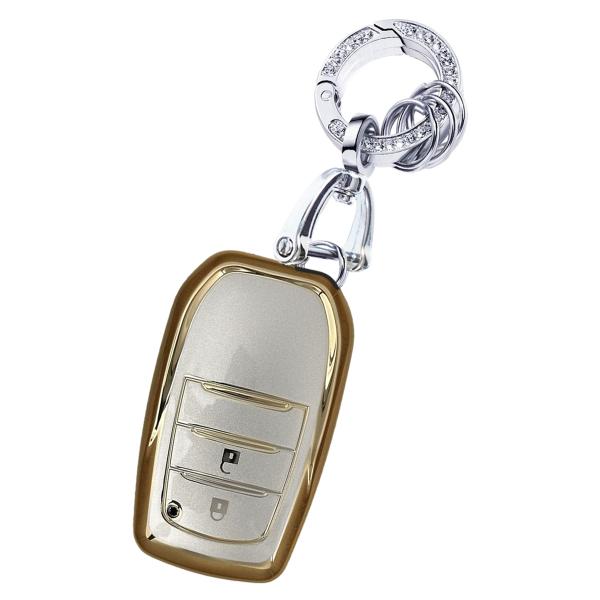 商品：2つボタン スマートキーケース・トヨタ専用キーケース ※購入前に必ず商品画像の適合スマートキー形状をご確認ください。・適合車種 新型 アルファード ヴェルファイア 30系 40系 ヴォクシー ノア 90系 ハリアー 80系 85系 r...