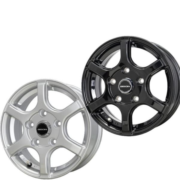 【商品名】BISON BN-04【カラー】シルバーメタリックブラック【インチ】13インチ【ホイールサイズ】5H-114.3 5B+45【適合車種】タウンエース、ライトエース
