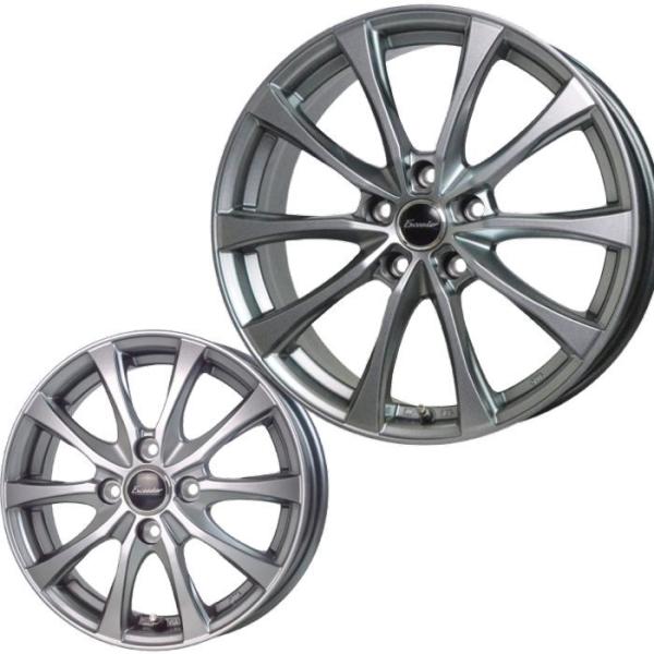 【商品名】Exceeder E07【カラー】ダークシルバー【インチ】15インチ【ホイールサイズ】・5H-114.36J+43/+53・5H-1006J+43【適合車種】・レクサスCT200h(純正15インチ装着車)・トヨタカローラルミオン/...