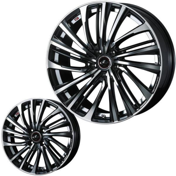 【商品名】LEONIS FS【カラー】パールブラック/ミラーカット(PBMC)【インチ】17インチ【ホイールサイズ】・5H-114.37J+42/+47/+536.5J+52・5H-1007J+47【適合車種】・トヨタプリウスα/エスティマ...