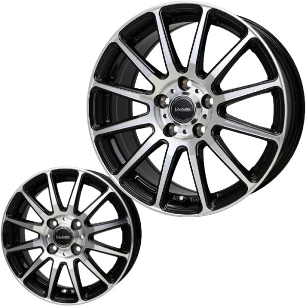 【商品名】Valette GLITTER【カラー】ブラックポリッシュ【インチ】14インチ【ホイールサイズ】・4H-1005J+38【適合車種】4穴コンパクトカー・トヨタアクア/ヴィッツ/ヤリス/bB[QNC20系]/パッソプロボックス/サク...