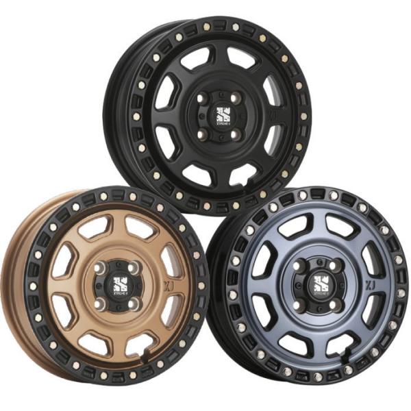 【商品名】XTREME-J XJ07【カラー】サテンブラックマットブロンズ/ブラックリムグロスブラック/マシンインディゴ【インチ】12インチ【ホイールサイズ】・4H-1004B+42【適合車種】軽トラック 軽バン・トヨタピクシス・ダイハツハ...
