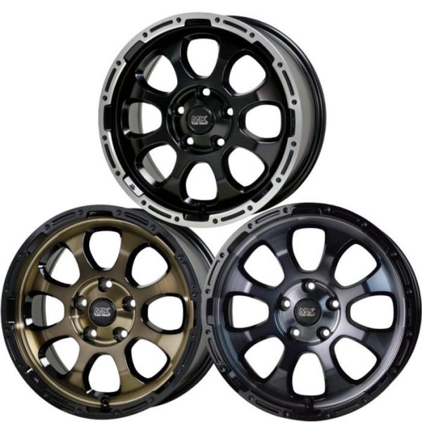 【商品名】MADCROSS GRACE【カラー】セミグロスブラック/リムポリッシュブロンズクリア/リムブラックブラッククリア/リムブラック【インチ】16インチ【ホイールサイズ】・5H-114.37J+38【適合車種】・トヨタアイシス/エステ...