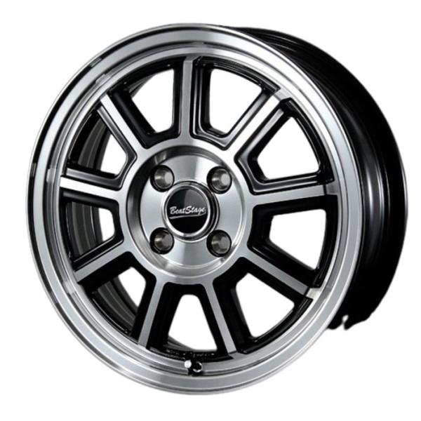 ●4本ご注文で送料無料※3本以下のご注文は送料2,000円が加算されます。※沖縄・離島は別途中継料が加算されます。※お支払いは商品代引き不可となります。【商品名】BeatStage KS-C【カラー】ブラックポリッシュ【ホイールサイズ】14...