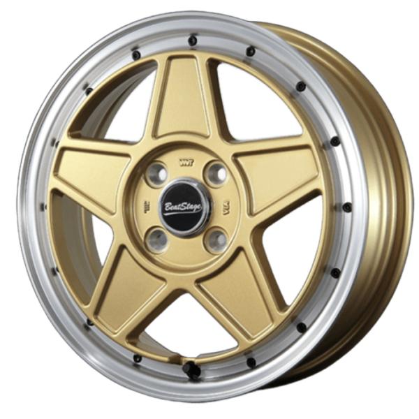 ※沖縄・離島は別途中継料が加算されます。※お支払いは商品代引き不可となります。【商品名】BeatStage VZ-C【カラー】セミグロスゴールド【ホイールサイズ】14インチ 4.5J+45 4H-100