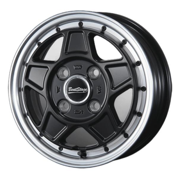 【商品名】BeatStage VZ-C【カラー】セミグロスブラック【ホイールサイズ】12インチ 4B+43 4H-100【タイヤ】BRIDGESTONE ECOPIA R710【タイヤサイズ】145/80R12 80/78N LT