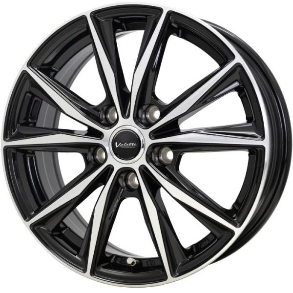 【商品名】Valette Sting【カラー】ブラックポリッシュ【ホイールサイズ】16インチ 6J+40 5H-114.3【タイヤ】BRIDGESTONE NEWNO【タイヤサイズ】205/55R16 91V