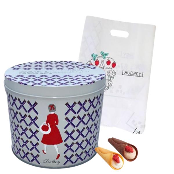 AUDREYオードリーグレイシア詰め合わせホワイトデー缶Sサイズ内容品グレイシア ミルク5個グレイシア チョコ5個お土産やプレゼントに大人気、オードリーのグレイシアとなります。 フリーズドライにしたイチゴと優しい甘さのクリームをラングドシャ...