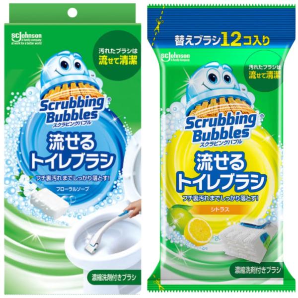 説明便器内の掃除はこれ一本。汚れたブラシはそのまま流せる濃縮洗剤付きトイレブラシ。 ●濃縮洗剤付ブラシだから洗剤いらず。 ●1回ごとの使い切りで、お掃除が終わったらそのままトイレに流せるから、いつでも清潔!ブラシはワンタッチでカンタン着脱。...
