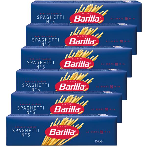 イタリアを代表するパスタブランド「バリラ（Barilla）」のスパゲッティ No.5を、500g×6袋セットでお届けします。【商品内容】・バリラ スパゲッティ No.5・太さ：1.8mm・内容量：500g×6袋・合計：3kg・ゆで時間：9分...