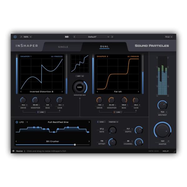 クリエイティブなディストーション・プラグインシェイピング・カーブ、モディファイア、LFOを装備