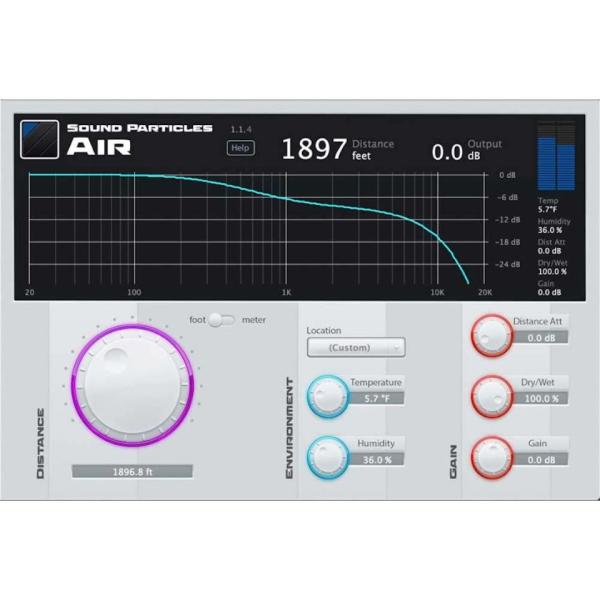高周波帯域の減衰によって、距離感を高精度にシミュレートするプラグイン。