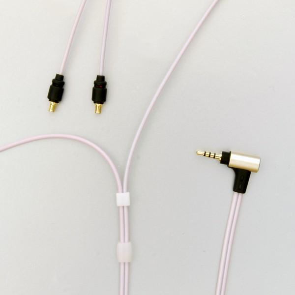 PCUHDとOFCの集合導体を信号線に使用したツインリードのイヤホンケーブル。