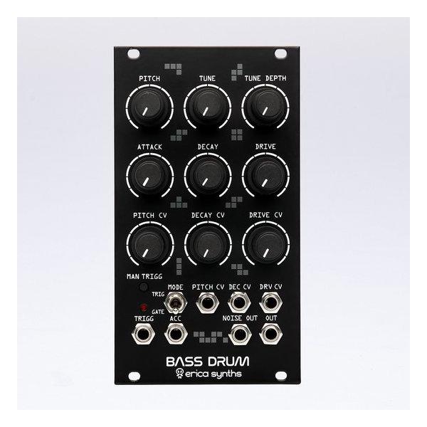 909スタイルの回路をベースにした、パフォーマンス性の高いアナログ・バスドラムモジュール