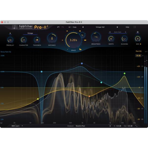 High-end reverb plug-in 自然なサウンド、音楽的なコントロール