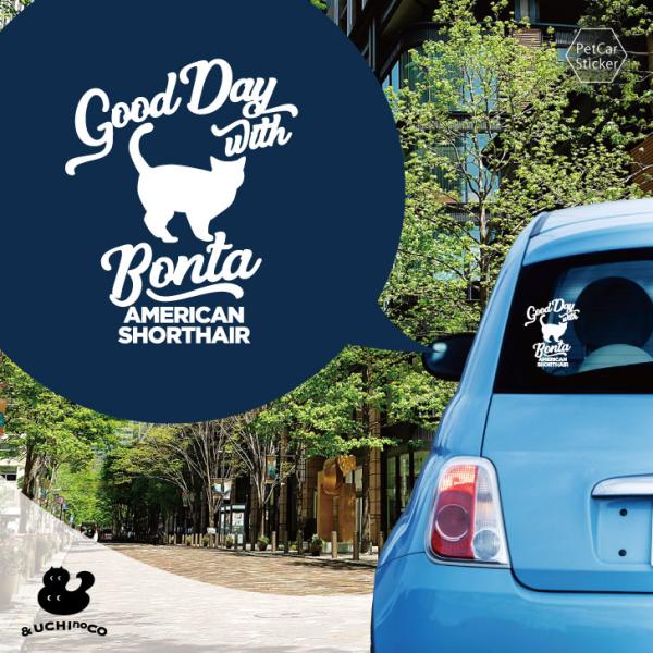 名前が入れられる おしゃれ で かわいい デザイン ステッカー アウトドア うちの子 キズ隠し ネーム オーダー グッズ【商品の特徴】アメリカンショートヘアのシルエットが可愛い、オーダーメイドのカーステッカー。名前入れ可能。3M社製カッティ...