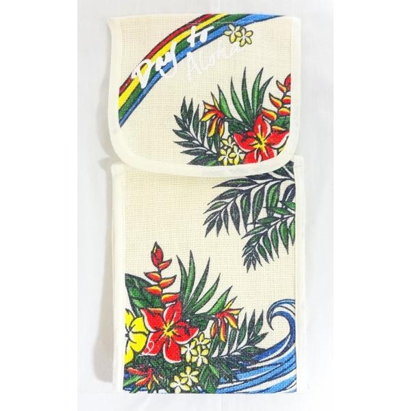 ハワイアンリゾート気分になれるインテリアアイテム。リゾート感を演出するジュート素材に人気のハワイアンモチーフをプリントしたロールペーパーホルダー。サイズ　縦約37cm　横約17.5cm【サイズ】縦約37cm　横約17.5cm【素材】表地 植...