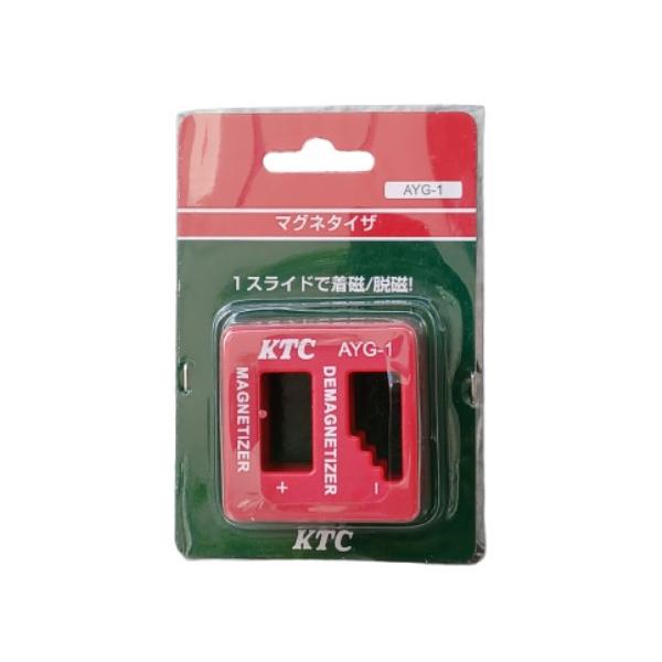 ・品番：AYG-1・サイズ：W52×D30×H52mm・ドライバの軸など、棒状の鉄製品の着磁、脱磁ができます。・DEMAGNETIZER(−)側の穴に軸を通してスライドさせると脱磁、　MAGNETIZER(＋)側の穴に軸を通してスライドさせ...