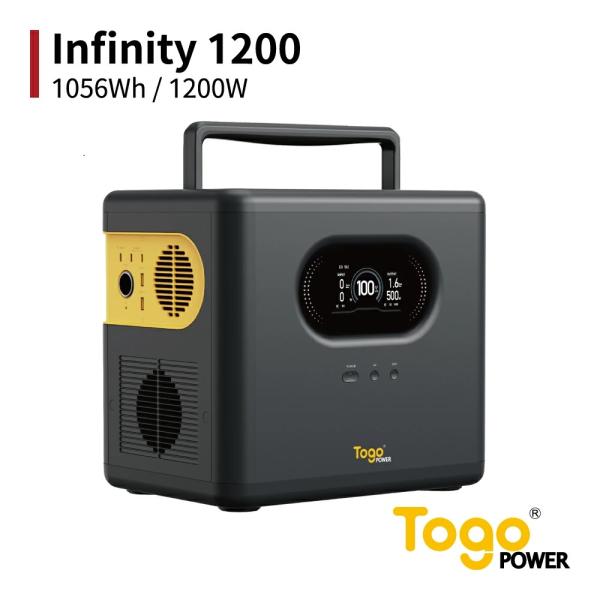【Togo POWER INFINITY1200】メーカー名：Togo Power製品名：INFINITY1200型番：INFINITY1200容量：1056Wh / 1200W寸法：約335×240×305 mm重量：約14kg入力(AC...