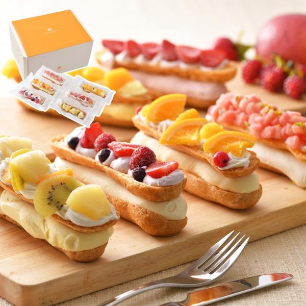 シュークリーム専門店「クレーム デ ラ クレーム」がお届けするエクレアタイプのシューアイス。フルーツや彩り鮮やかなクリームで華やかに飾りつけたまるでデコレーションケーキの様なシューアイスです。■配送不可地域：離島は配送不可■温度帯：冷凍■ア...