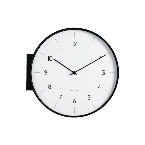 Aarno アールノ ウォールクロック ブラック 壁掛け時計 リビング 玄関 本州玄関前渡送料無料-OS壁掛け時計 おしゃれ レトロ モダン 北欧 インターフォルム