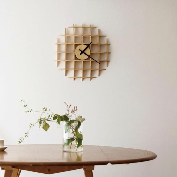 時計 木製 掛け時計 Mauduit モデュイ ウォールクロック スイープムーブメント 連続秒針 リビング 寝室 玄関インターフォルム 北欧 おしゃれ かわいい  壁掛け時計