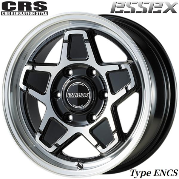 CRS エセックス【ESSEX】ENCS 1ピース 16ｘ6.5 +38 6H/139.7 ブラックポリッシュ（BP）ｘ４本　クラシックスタイルとトレンドの融合ESSEX NEO CLASSIC STELLAエセックス ネオ クラシック ス...
