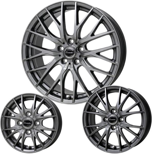 ホットスタッフ エクシーダー（Exceeder）E05II 12ｘ4.0 +42 4H/100 DS（ダークシルバー）E052-01 ｘ4本　※軽自動車/軽カー