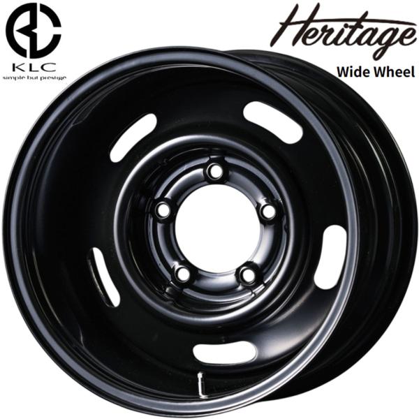 KLC【ケーエルシー】Wide Wheel（ワイドホイール） 16ｘ8.0 -20 5H/139.7 セミグロスブラック（BK）ｘ4本※スチール製激レアなフルリバースリム仕様の鉄チンダイナミックなこの深さはオンリーワンノーマルリムとは逆の組...