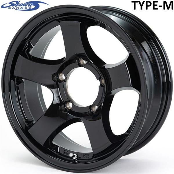 showaGARAGE【ショウワガレージ】TYPE-M 16ｘ6.0 ±0 5H/139.7 グロスブラック（W00049）ｘ４本主な適合車種ジムニーシエラ JB74W/JB43Wジムニーノマド JC74W 等特徴的なコンケイブ形状。ショウ...
