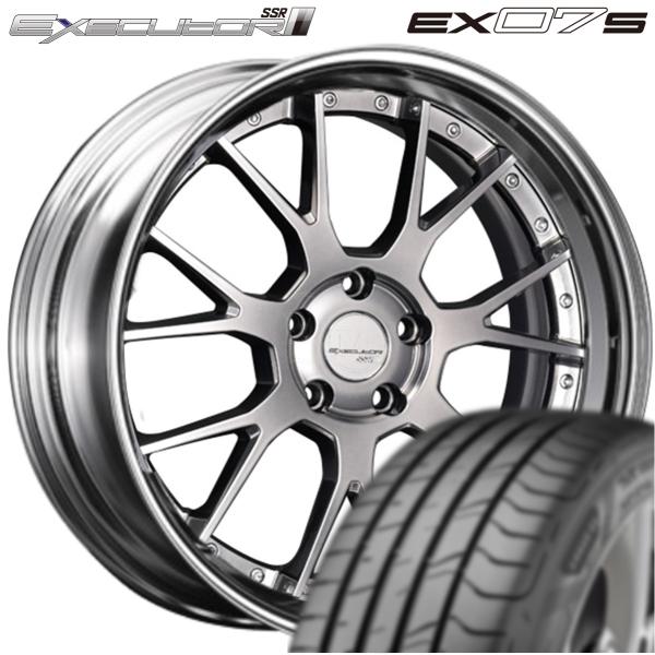 SSR EXECUTOR EX07S（エグゼキューター EX07S）20ｘ8.5 +37（NRディスク）5/120チタンシルバー（TS）ｘ4本 ※ステップリム 　　　　　　 +●厳選国産タイヤ● 245/45R20タイヤの銘柄は選べません。...