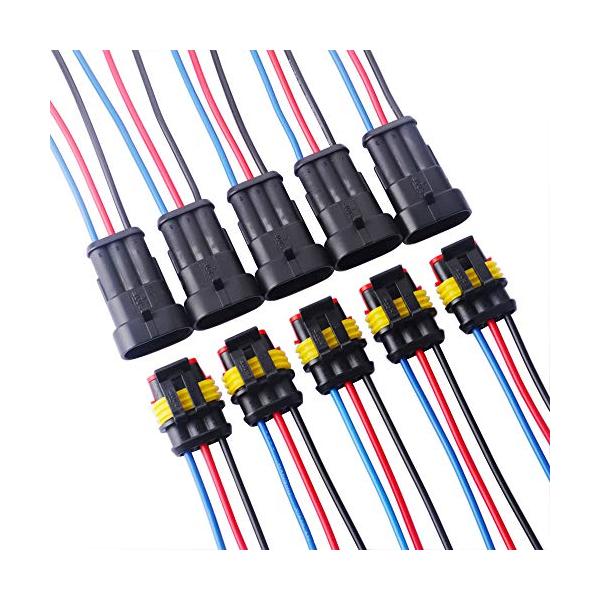 ※併売のため、在庫切れの際はご了承ください。発送委託により倉庫業者がお届けする場合がございます※★ 3ピン/ウェイシールド防水コネクタ、10cmワイヤ付き★ オス、メスコネクタ仕様なので、取付簡単です★ オートバイ、車、トラック、クワッドバ...